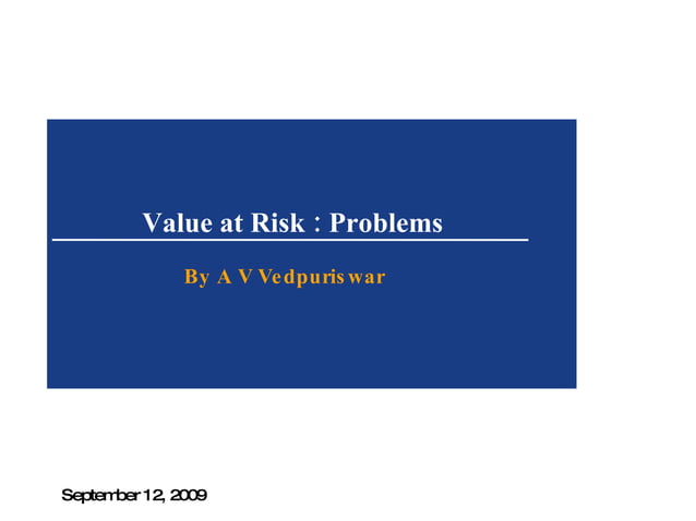 Var Problems | PPT | Stocks and Bonds | Personal Investing