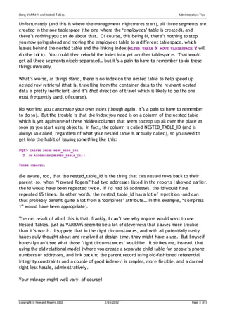 Varraysandnestedtables | PDF