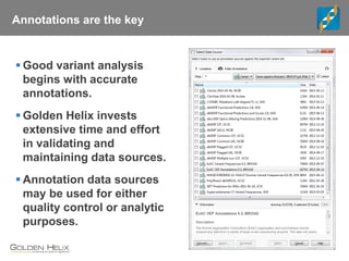 Using VarSeq to Improve Variant Analysis Research Workflows | PPT