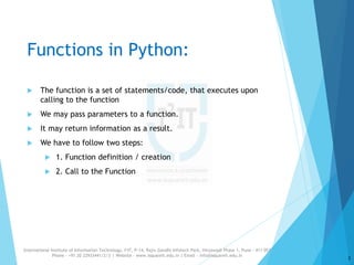 Functions in Python | PPTX