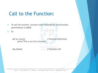 Functions in Python | PPTX | Programming Languages | Computing