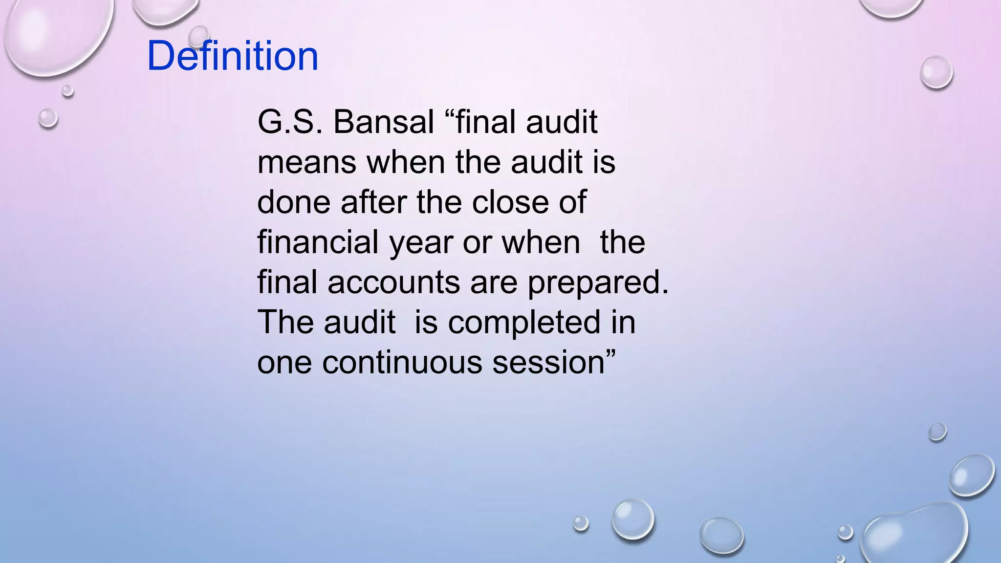 Final audit | PPTX