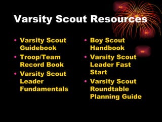 Varsity Scout Presentation | PPT