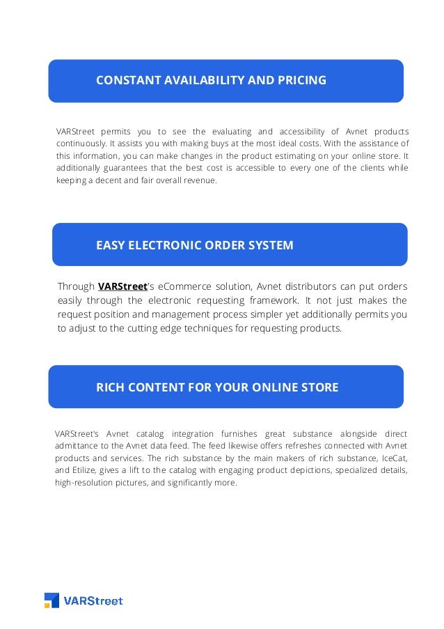 Var street the key to sell avnet products online | PDF