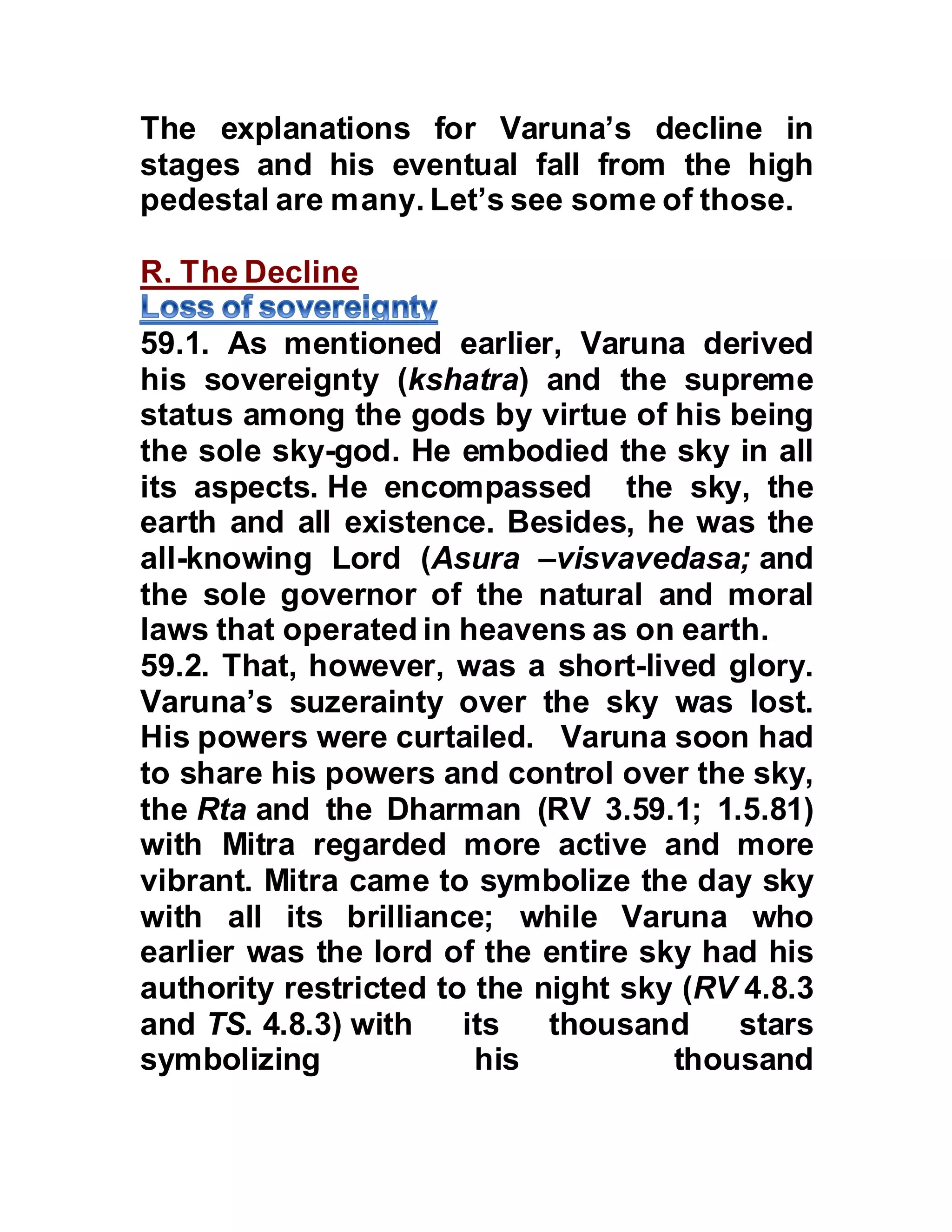 Varuna and his decline – .. | PDF