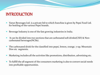 Varun beverages Pepsi presentation | PPTX