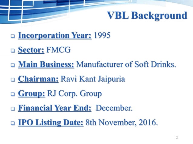 Varun Beverages Ltd | PPTX