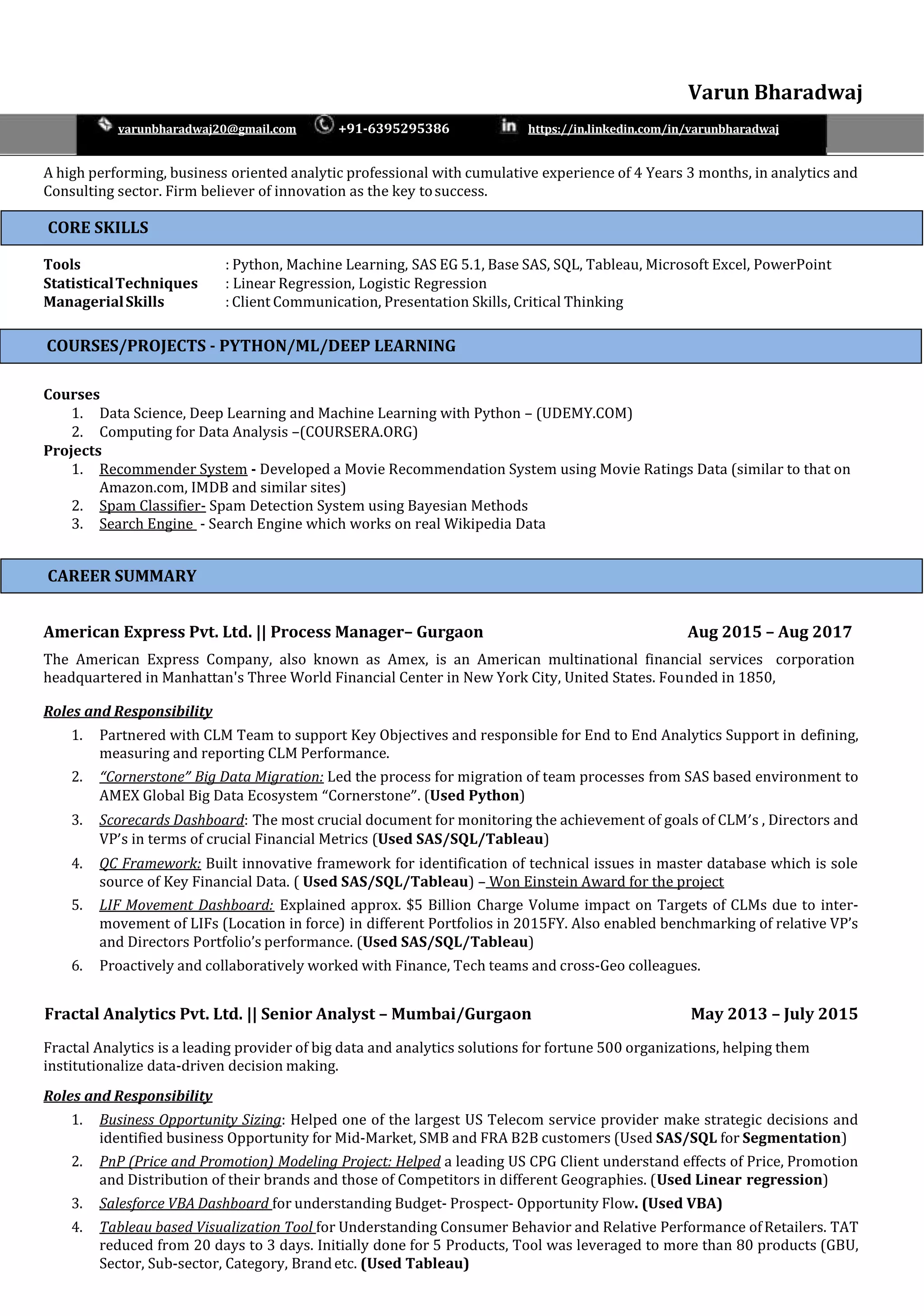 VARUN BHARADWAJ CV | PDF | Computer Software and Applications | Computing