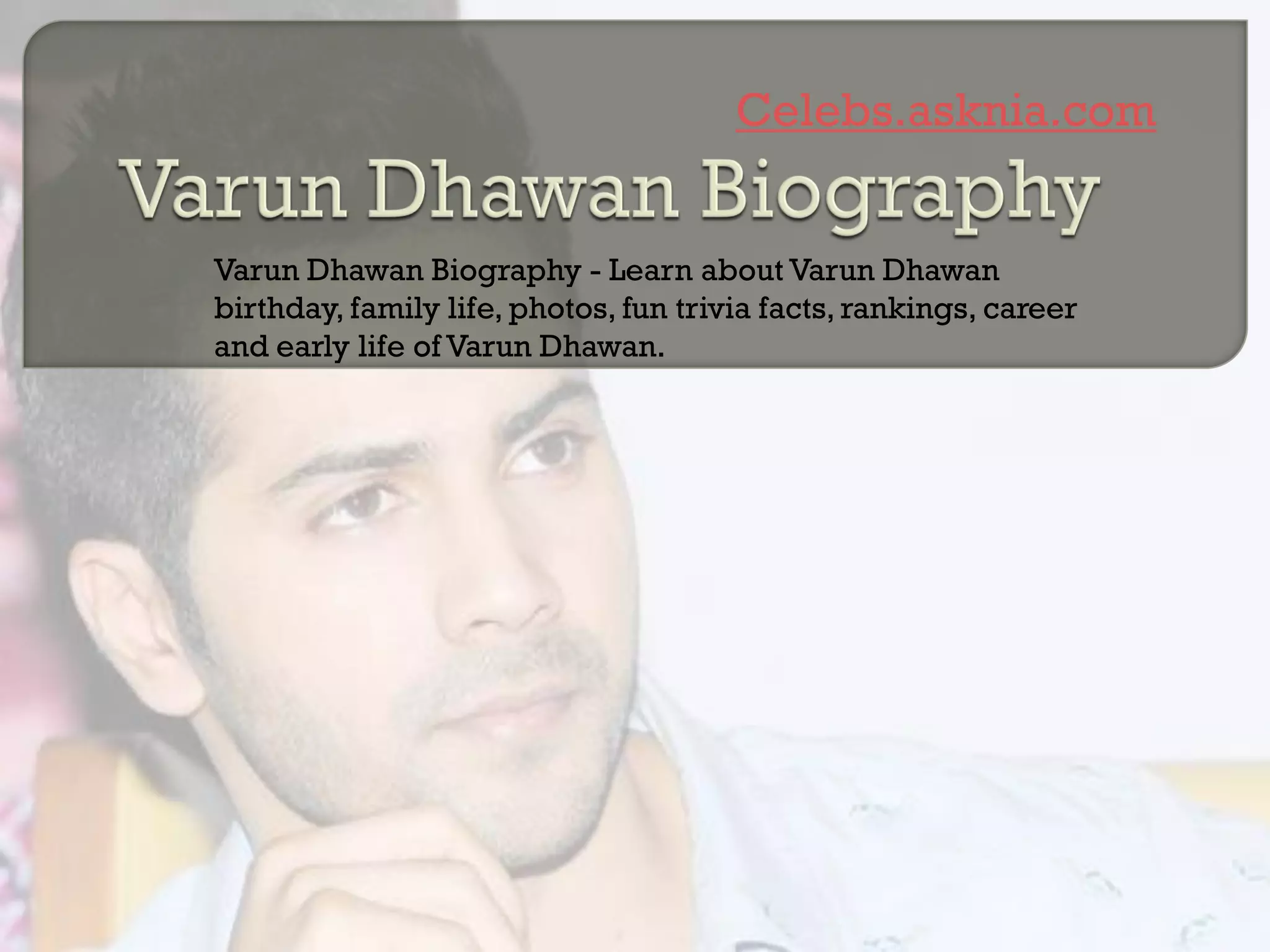 Varun dhawan biography | PDF