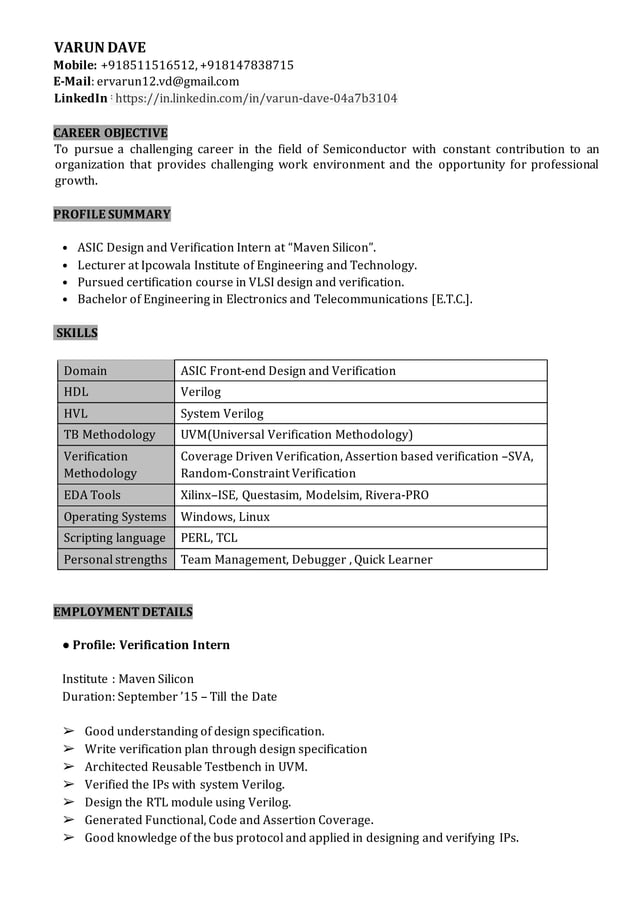 Varunkdave resume | DOCX