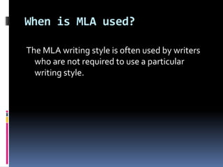 modern language association formats | PPT