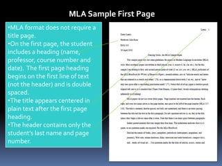 modern language association formats | PPT