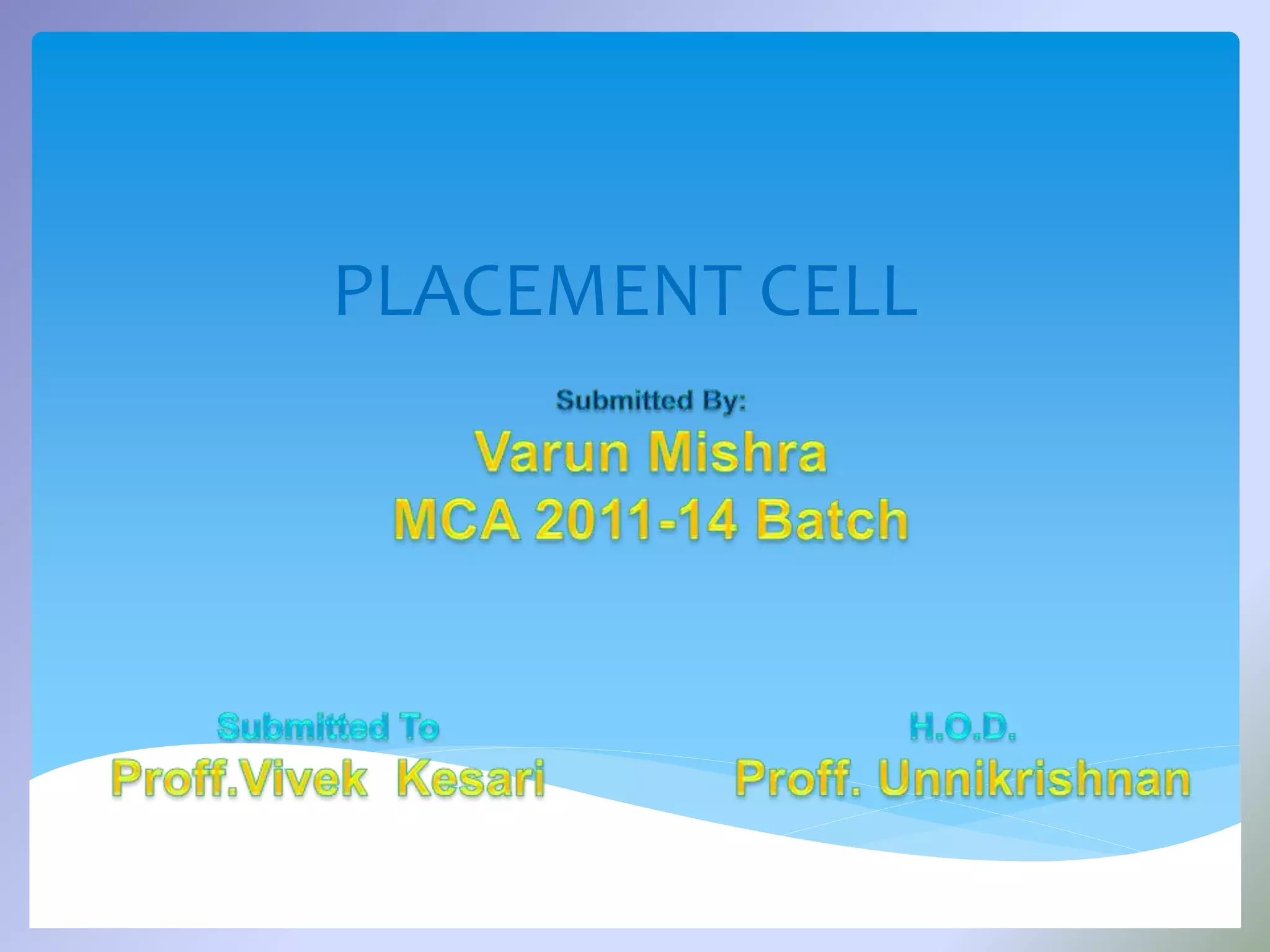 Placement Cell project | PPTX