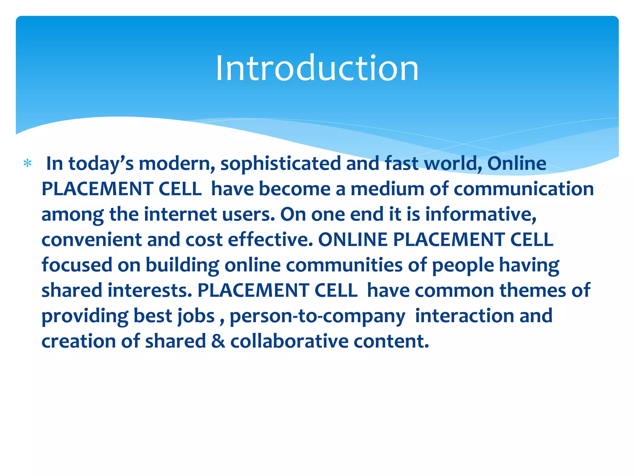 Placement Cell project | PPTX