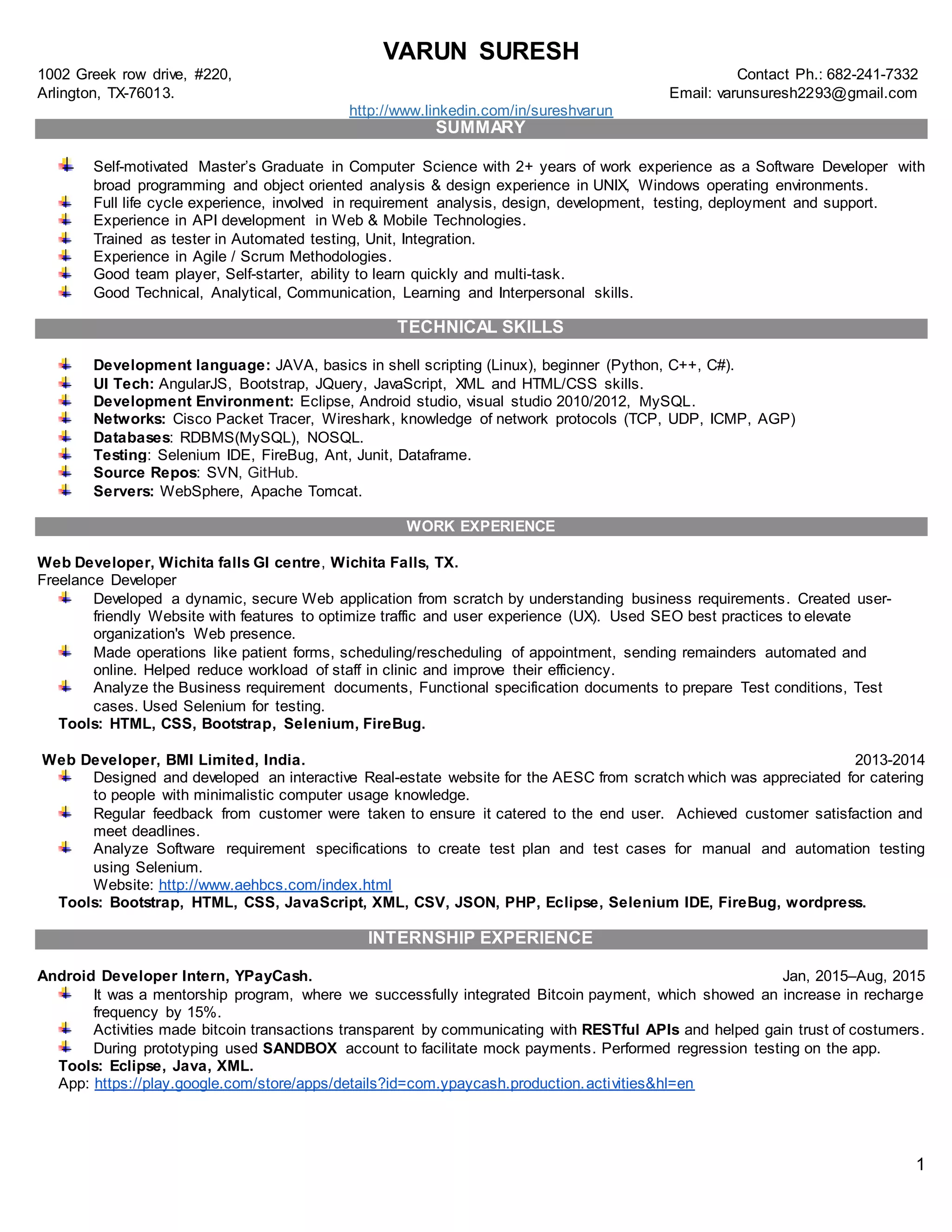 Varuns resume | DOCX