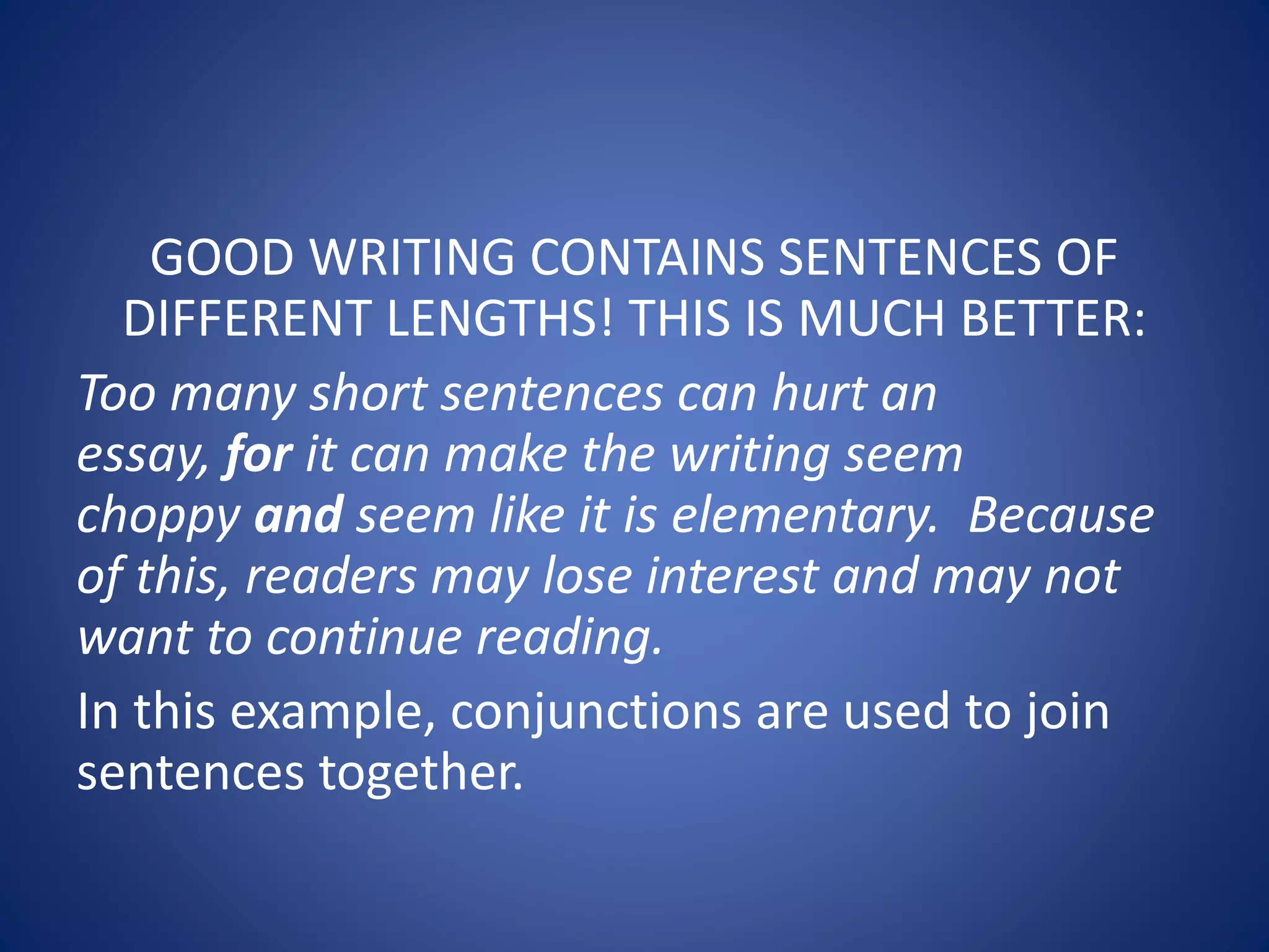 Varying Sentence structure | PPTX