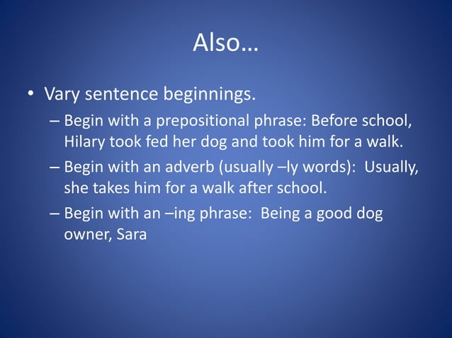 Varying Sentence structure | PPT