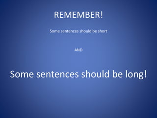 Varying Sentence structure | PPTX