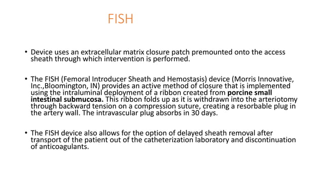 Vascular closure devices | PPTX | First Aid | Injuries