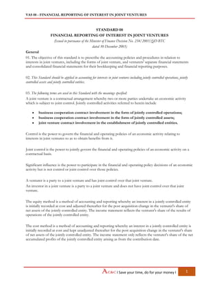 Vietnam Accounting Standards - VAS 08 Financial Reporting of interest ...