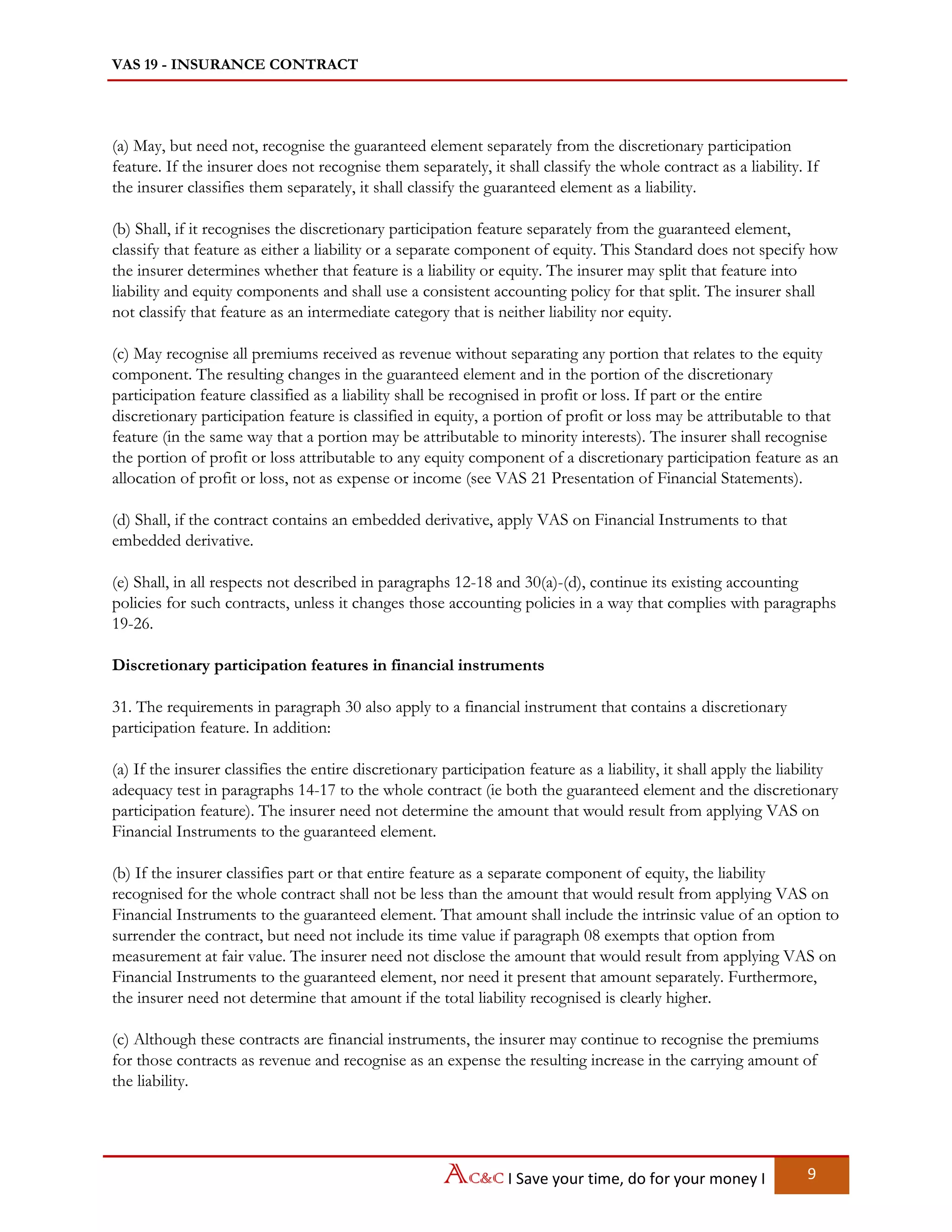 Vietnam Accounting Standards - VAS 19 Insurance Contract | PDF