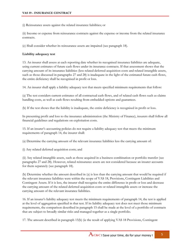 Vietnam Accounting Standards - VAS 19 Insurance Contract | PDF | Life ...