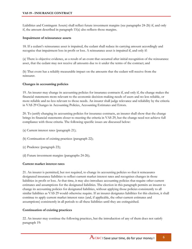 Vietnam Accounting Standards - VAS 19 Insurance Contract | PDF | Life ...