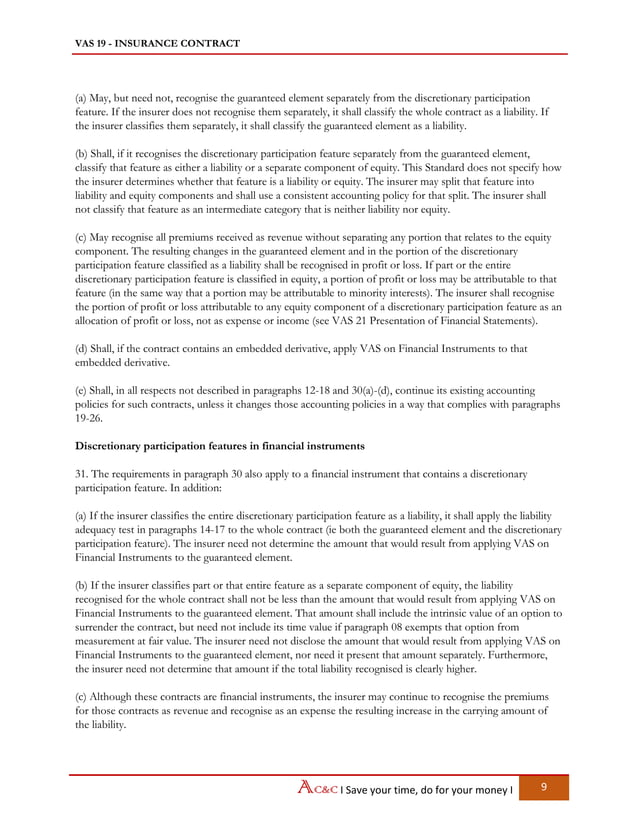 Vietnam Accounting Standards - VAS 19 Insurance Contract | PDF | Life ...