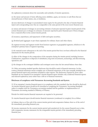 Vietnam Accounting Standards - VAS 27 Interim financial reporting | PDF