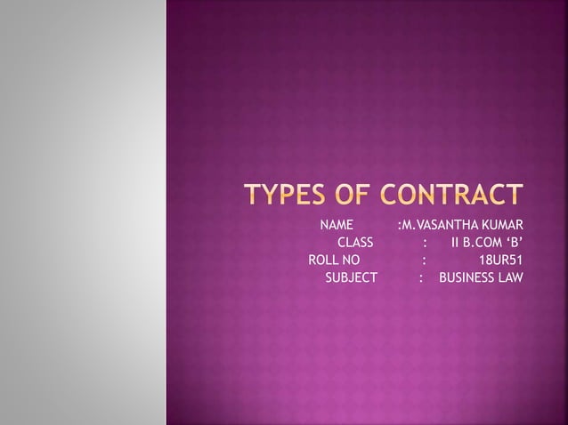 Types of contract | PPTX