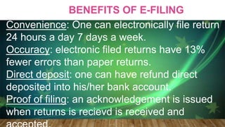 Discuss about e-filing of it and preparation and issue of form 16 and ...