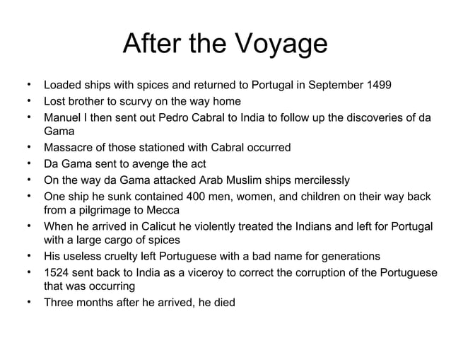 Vasco Da Gama’S Voyage | PPT | Travel