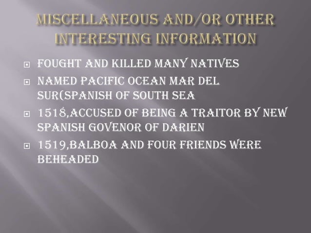 Vasco De Balboa | PPTX