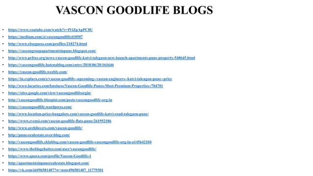 Vascon Goodlife @ Pune @ vascongoodlife.org.in