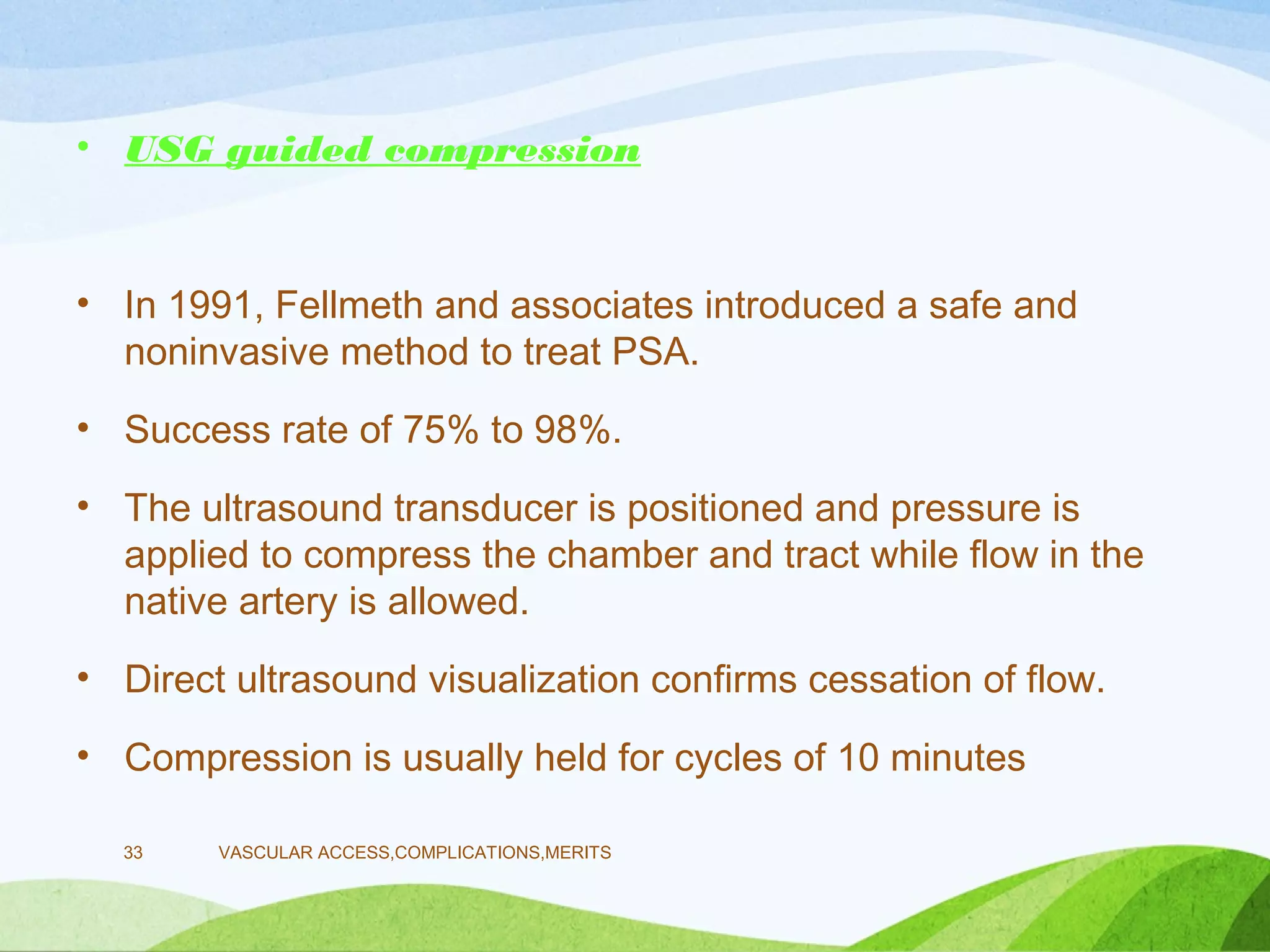 Vascular access in cardiac catheterization | PPT