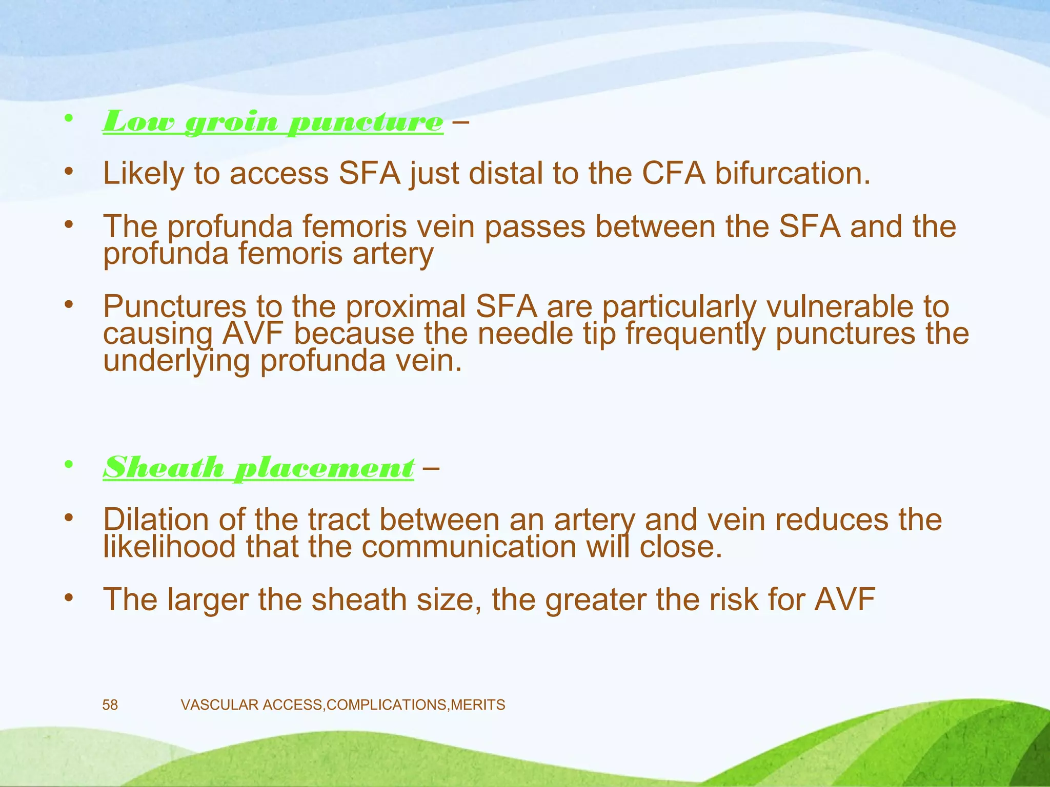 Vascular access in cardiac catheterization | PPT