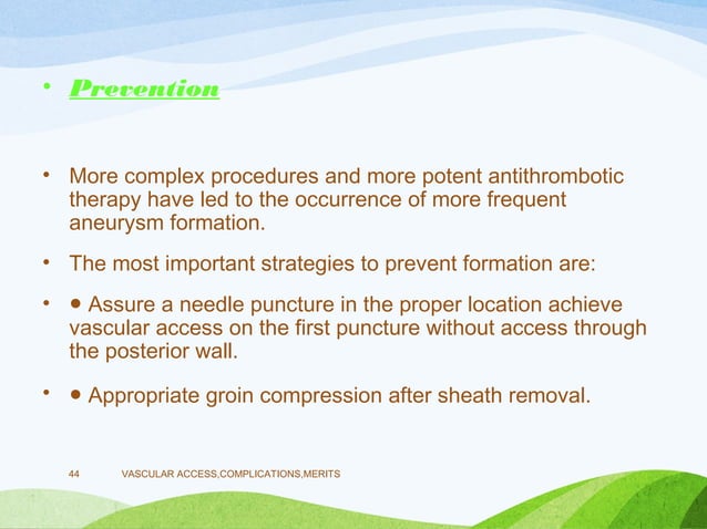 Vascular access in cardiac catheterization | PPT