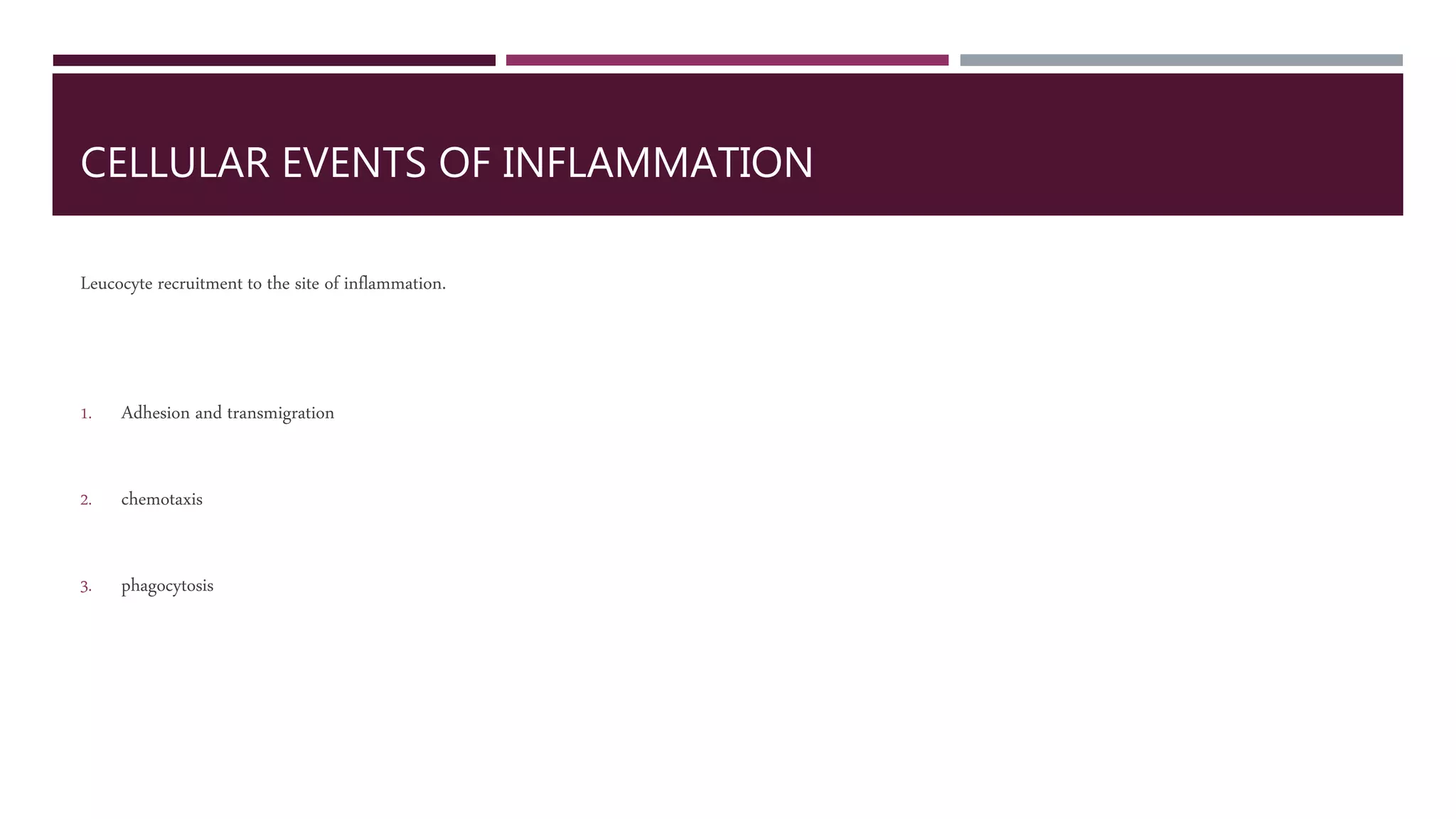 Vascular and cellular events in inflammation | PPTX