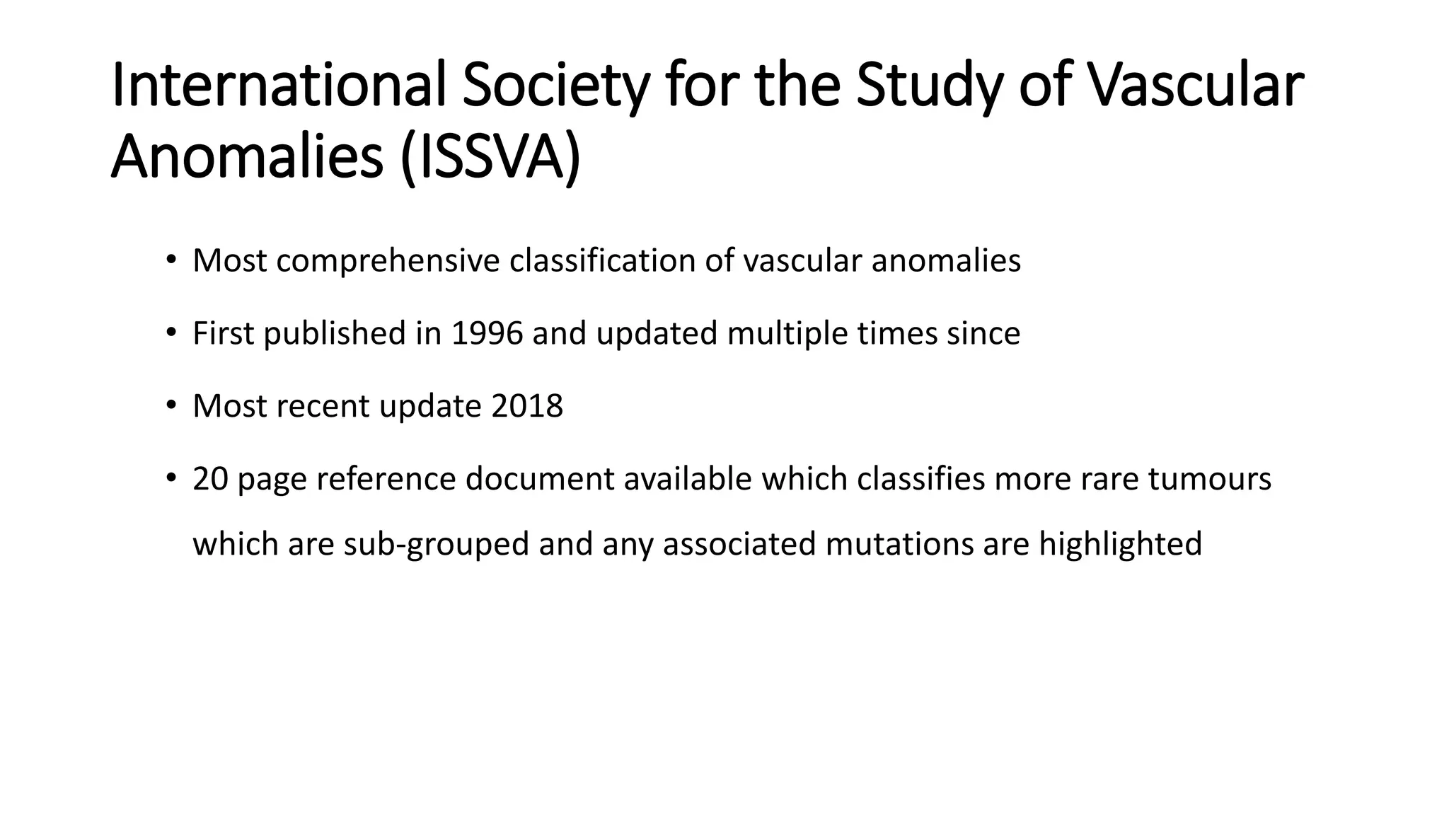 Vascular Anomalies Classifications and Treatment | PPTX