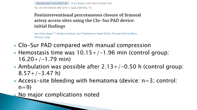 Vascular closure device.pptx | First Aid | Injuries