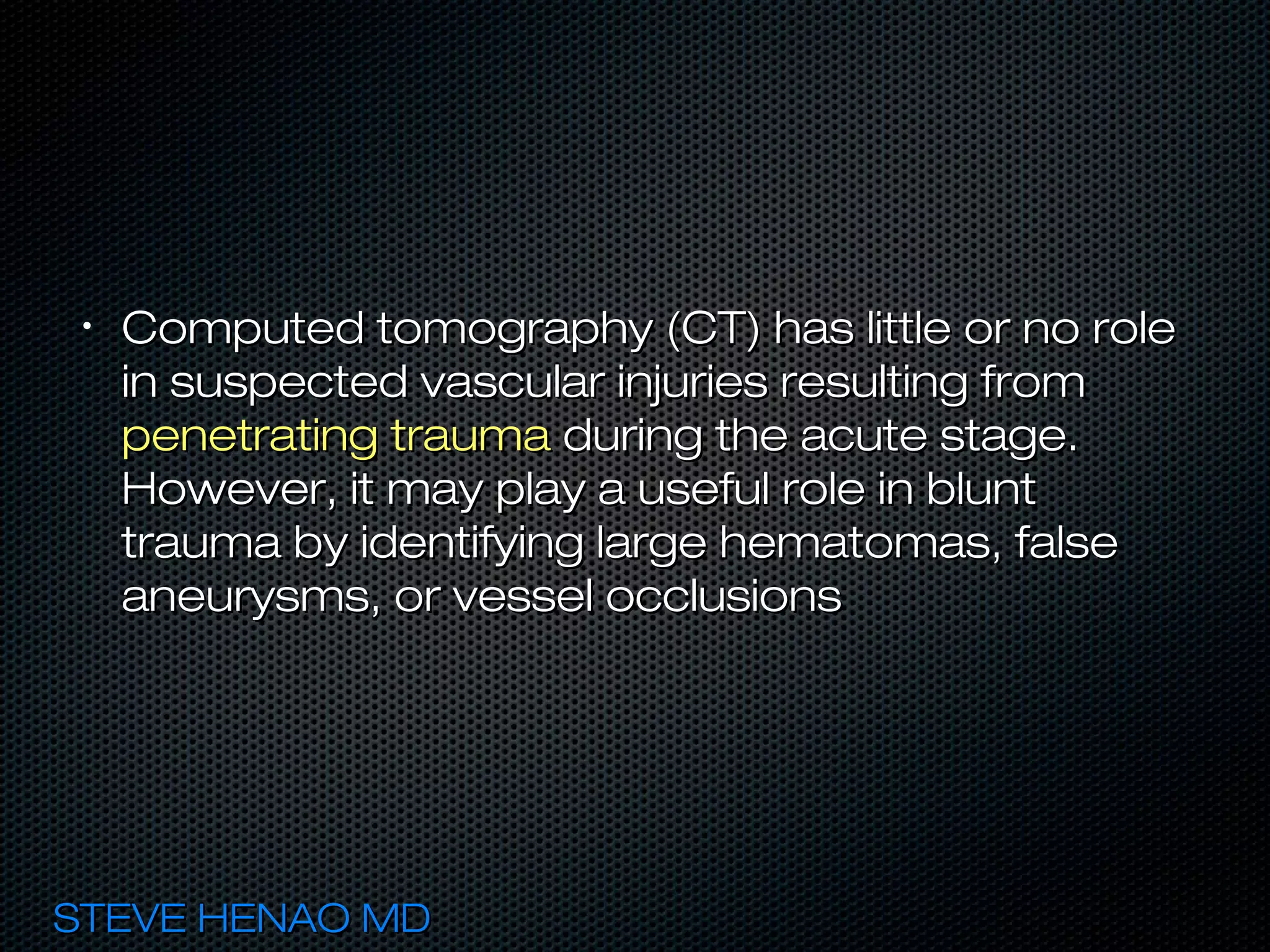 Vascular Emergencies | PPT