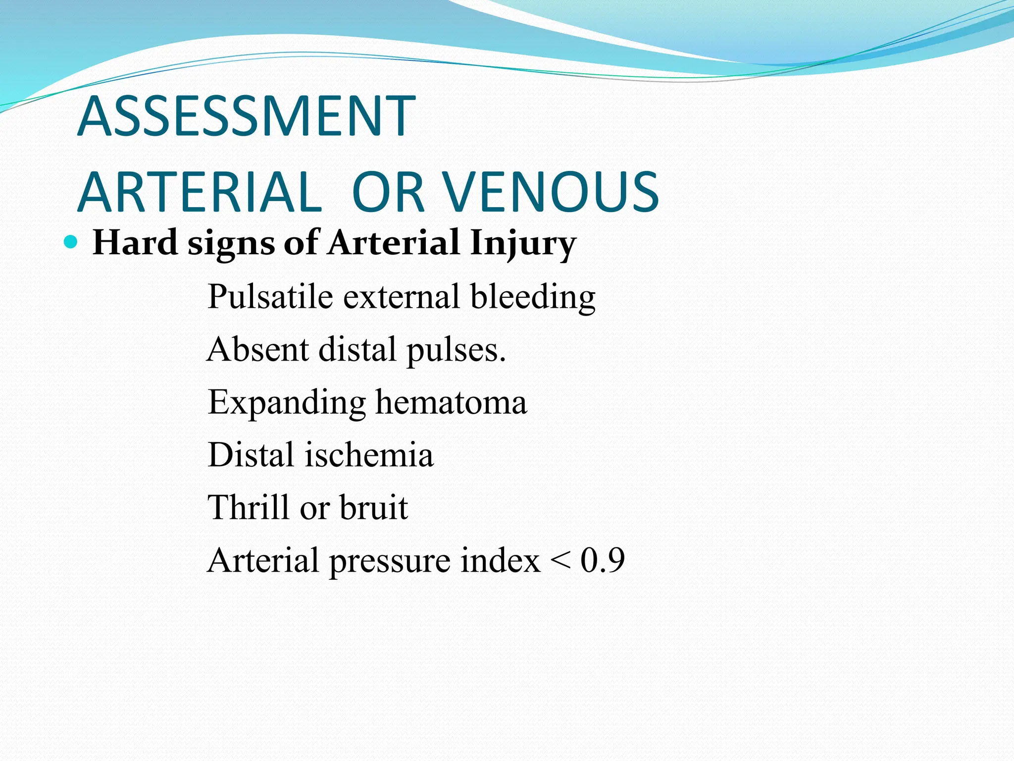 VASCULAR INJURIES involving various structure | PPTX
