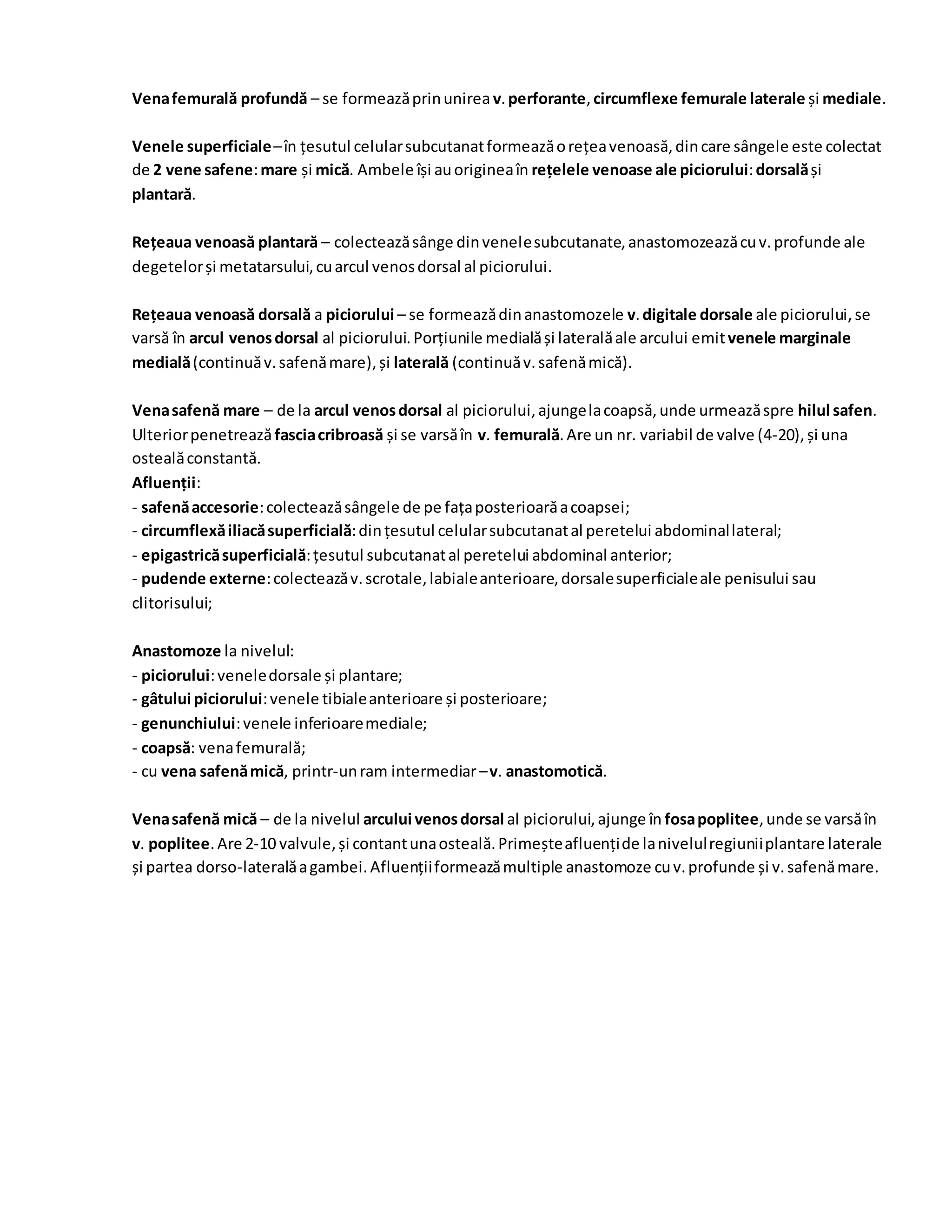 Anatomie: vascularizația membrului inferior | DOCX