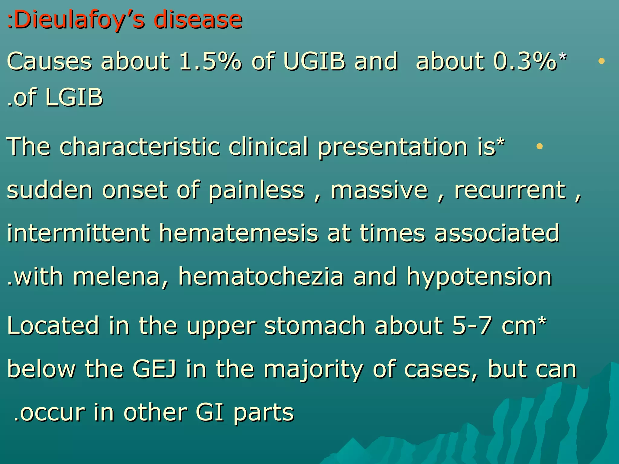 Vascular malformation of the gastrointestinal tract | PPT