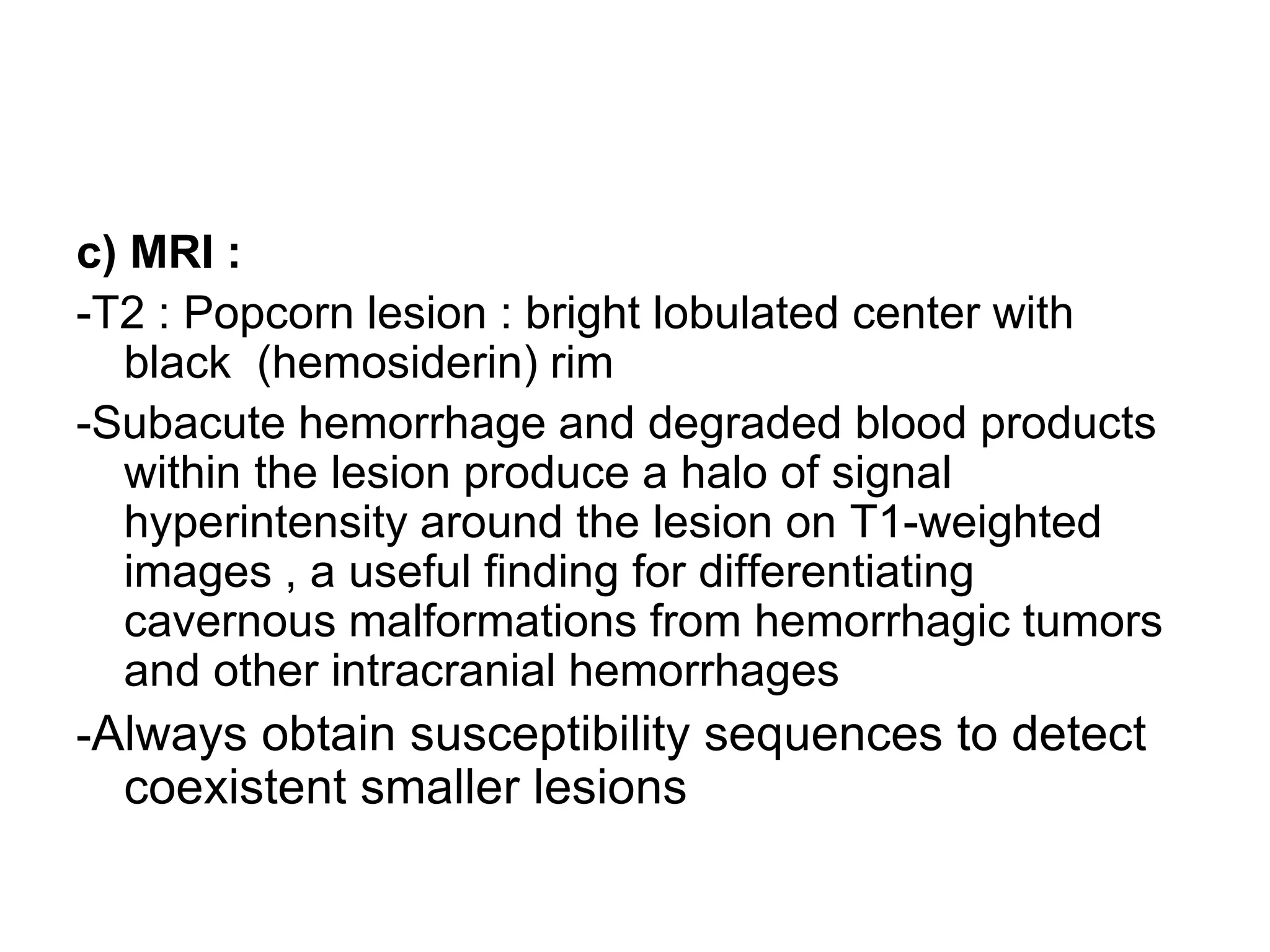 Vascular malformations of the brain | PPT