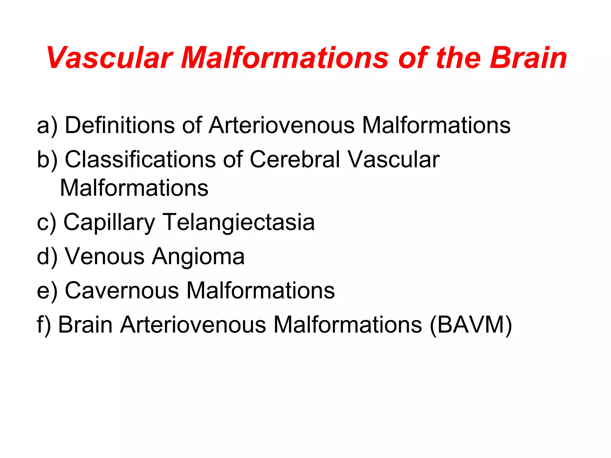 Vascular malformations of the brain | PPT