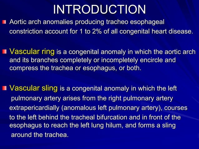 Vascular ring and sling | PPTX | Lung and Respiratory Health | Diseases ...