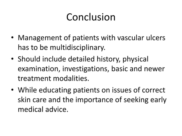 Vascular Ulcers Ppt - | PPTX | Skin and Dermatology | Diseases and ...