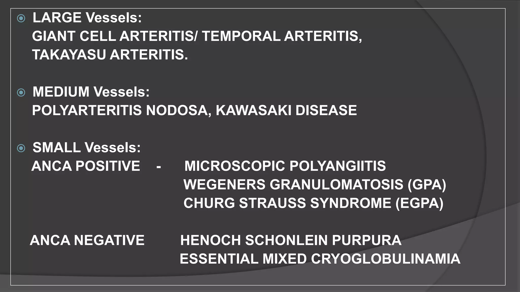 THE VASCULITIS SYNDROME | PPTX