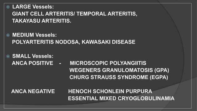 THE VASCULITIS SYNDROME | PPTX